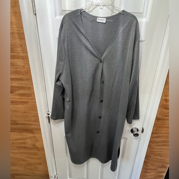 Hanes | Jackets & Coats | Hanes Signature Collection Maxi Gray Button ...